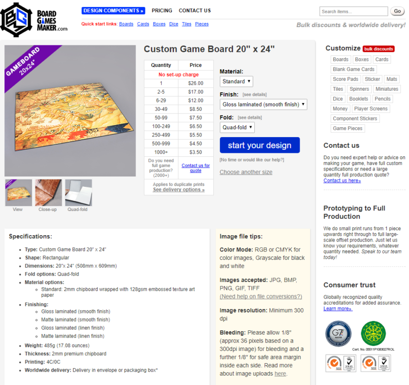How to Create Board Game Specs for Your Printer